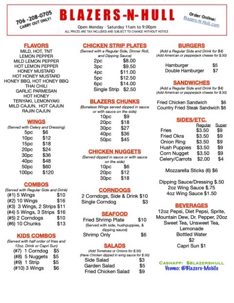 Menu - blazers-n-hull